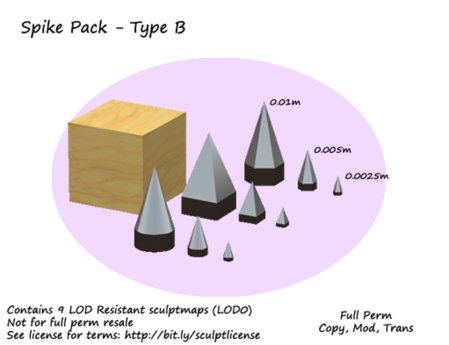 Second Life Marketplace - [RW] Spike Pack [Series 1 - Type B] [ Full Perm ]